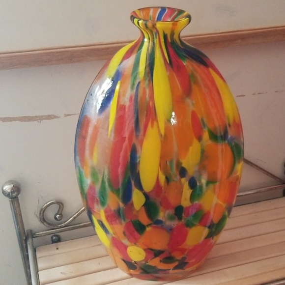 Other | Glass Vase Multi Colored | Poshmark